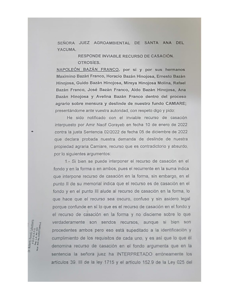 Camiare Casacion | PDF