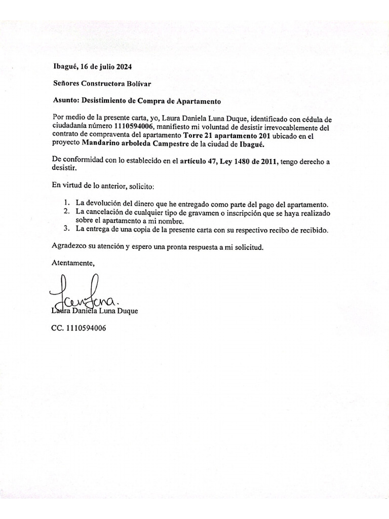 Carta Firmada 2 | PDF