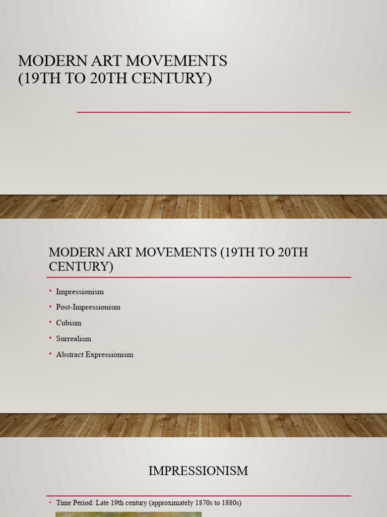 Key Modern Art Movements Overview | PDF | Cubism | Impressionism
