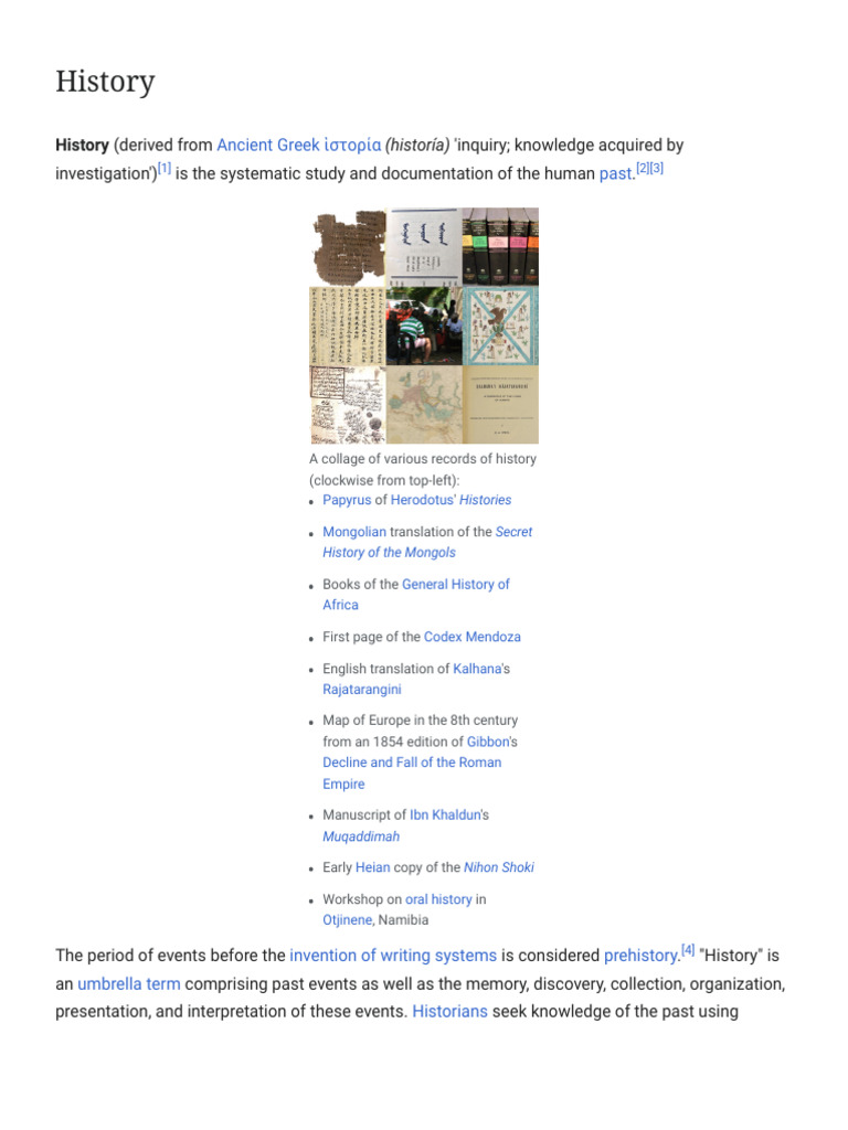 History - Wikipedia | PDF | Social History | Historian