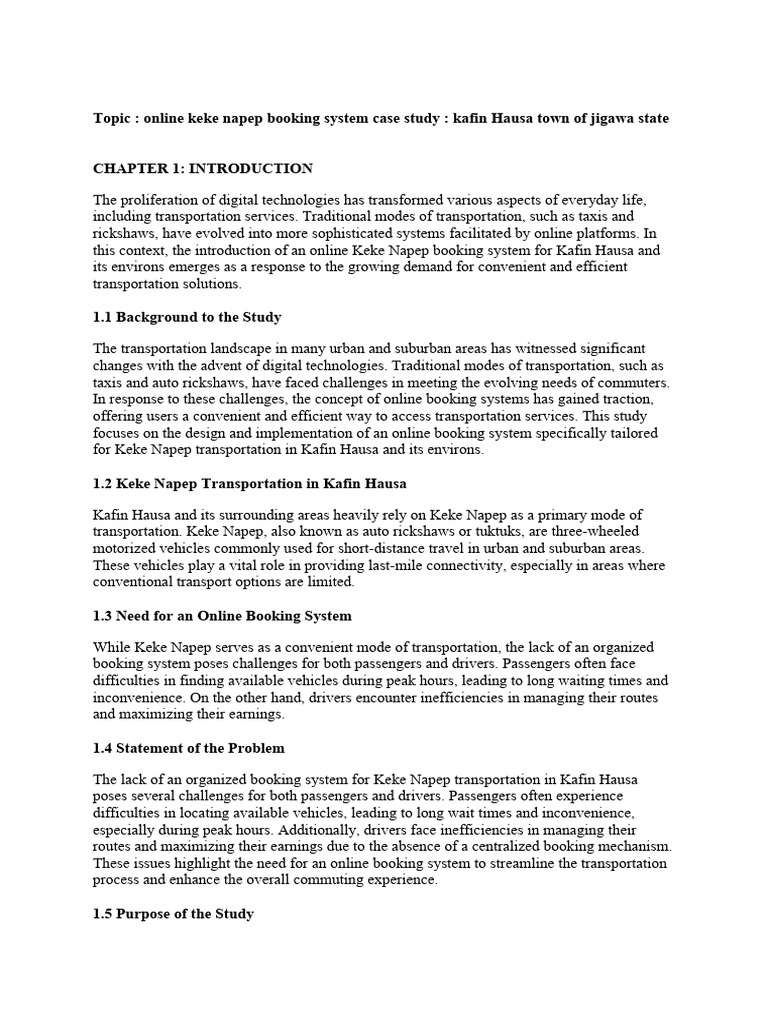 Keke Napep Booking System | PDF | Feasibility Study | Software Development Process