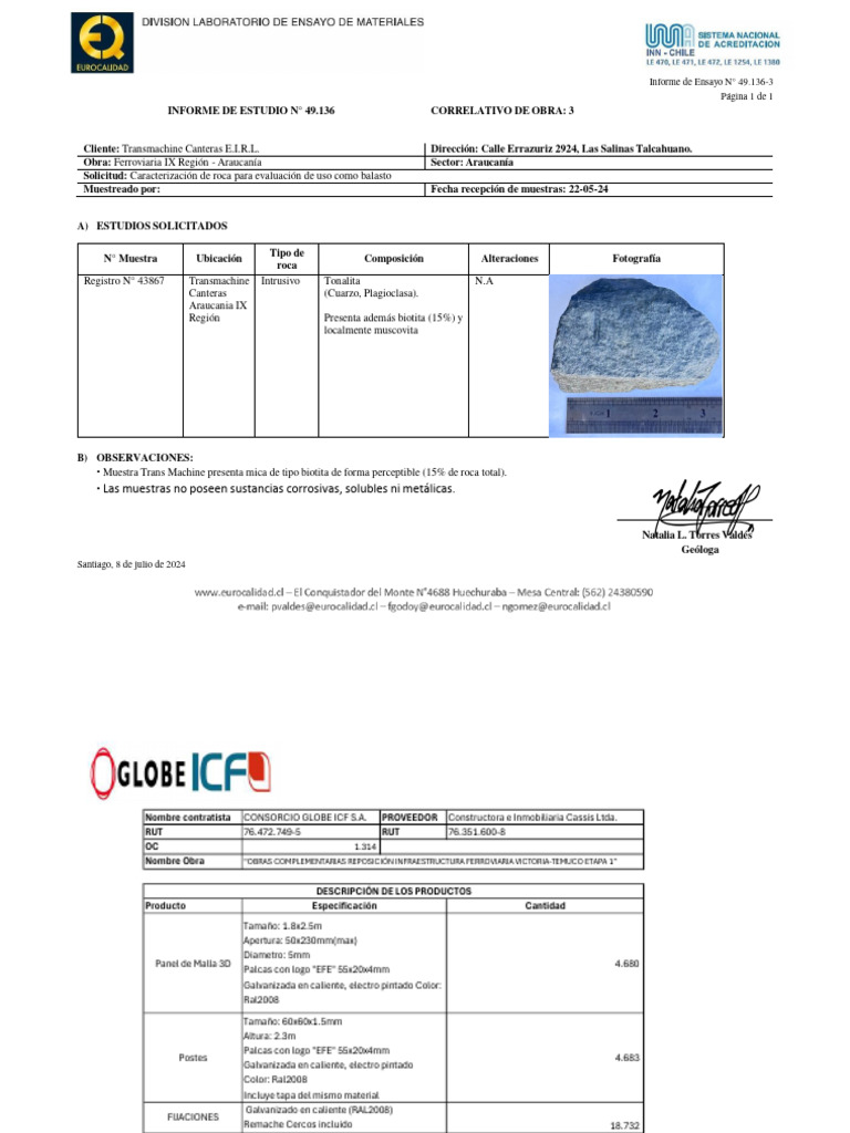 Anexo N°5 - Certificados - Calidad - Materiales | PDF | Materiales