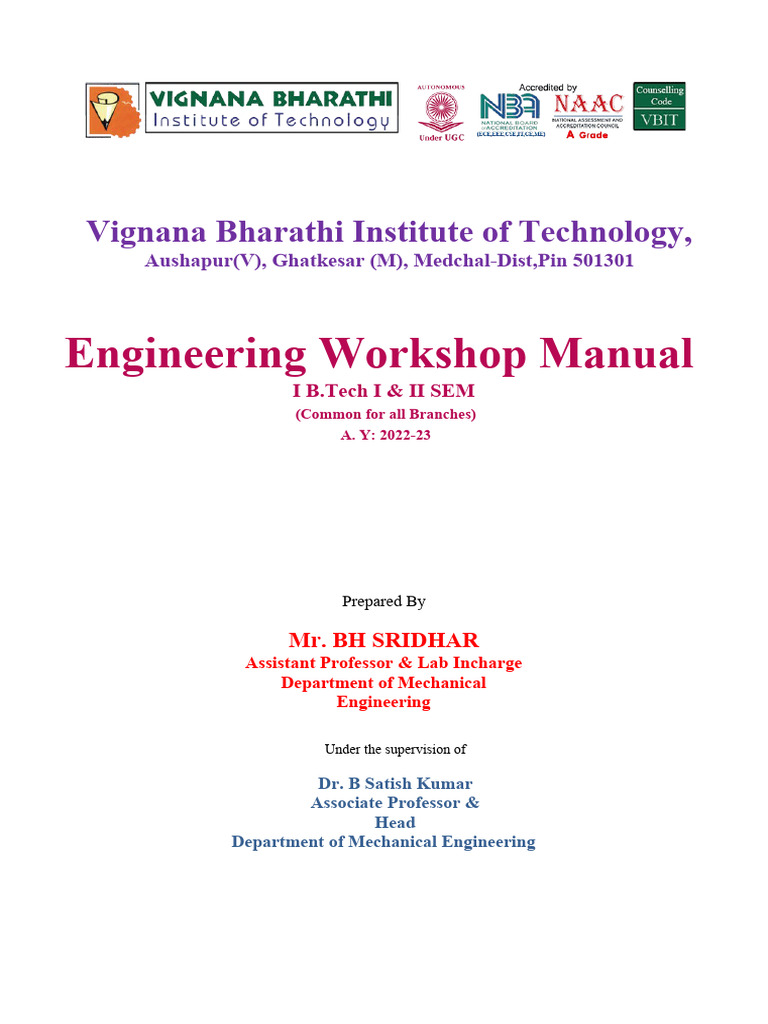 Vbit Workshop Manual | PDF | Welding | Construction
