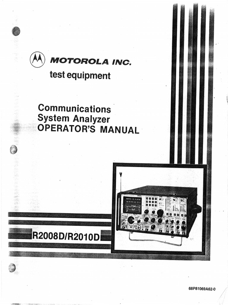 R-2008D R-2010D Operator Manual 6881069A62-O | PDF