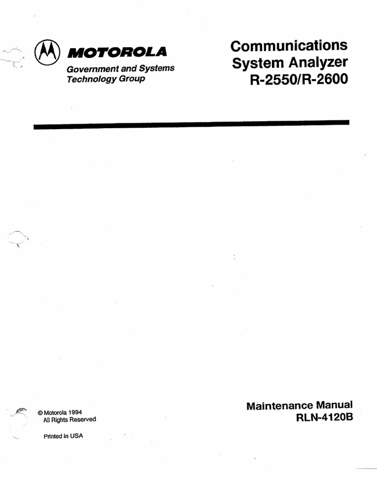 R-2550 R2600 Service Manual RLN-4120B | PDF