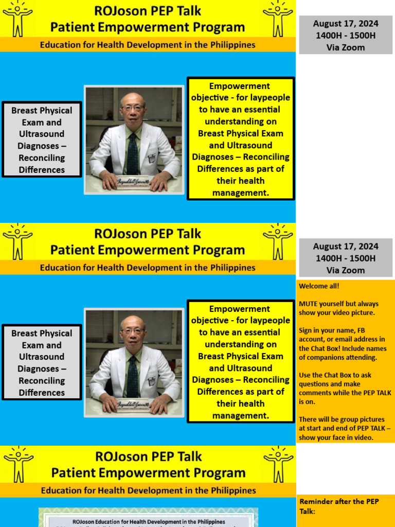 ROJoson PEP Talk: Breast Physical Exam and Ultrasound Diagnoses ... ROJoson PEP Talk: Breast Physical Exam and Ultrasound Diagnoses ...