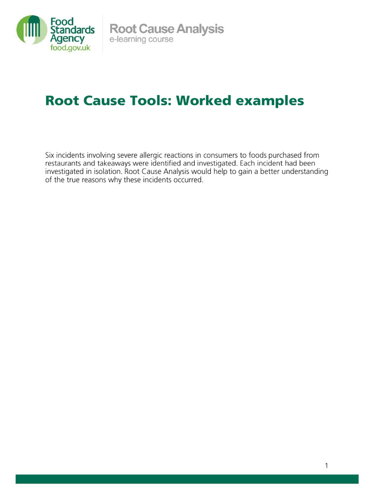 RCA 1 Worked Examples | PDF