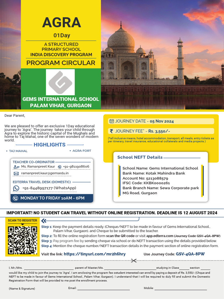 Cir 069 Circular For Annual Trip Agra | PDF | Cheque