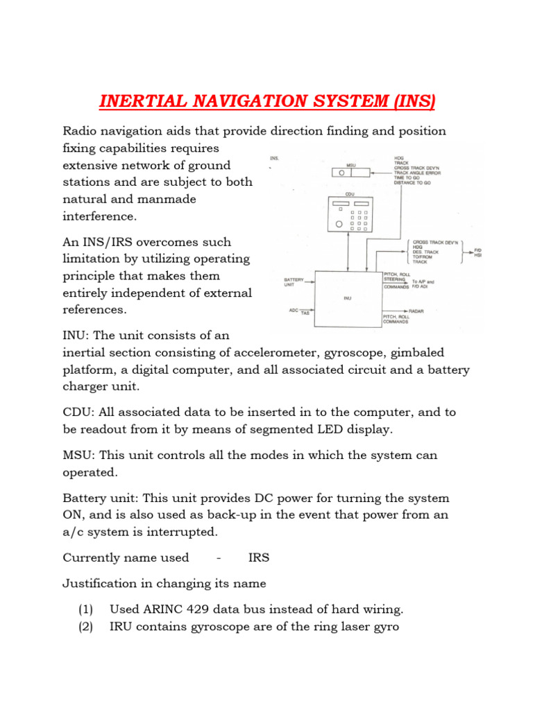 Inertial Navigation System | PDF | Inertial Navigation System | Electrical Engineering