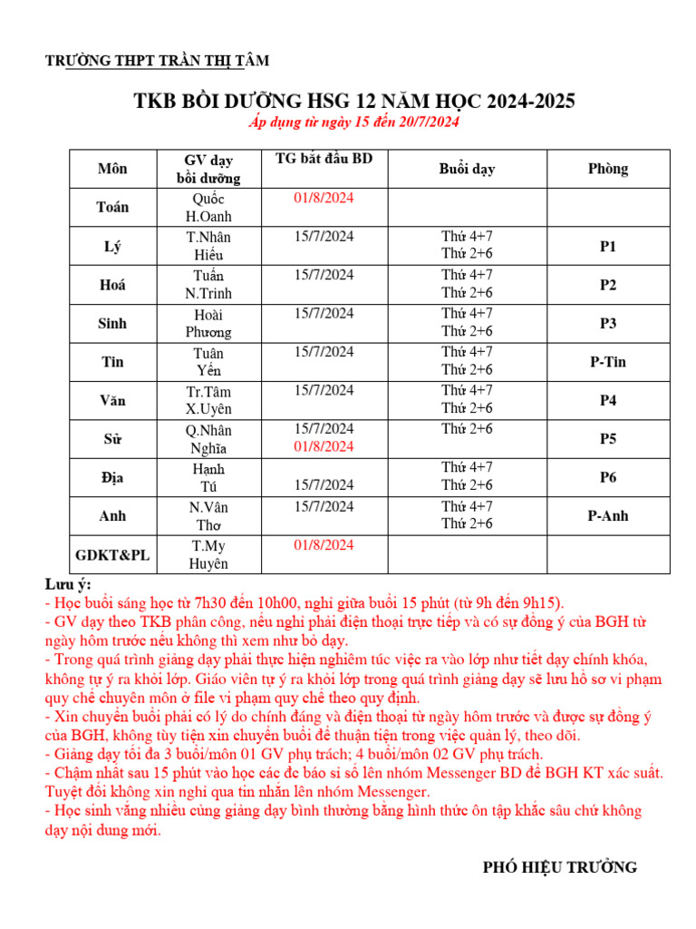 TKB Boi Duong HSG 12 T 15 Den 20 7 2024 | PDF