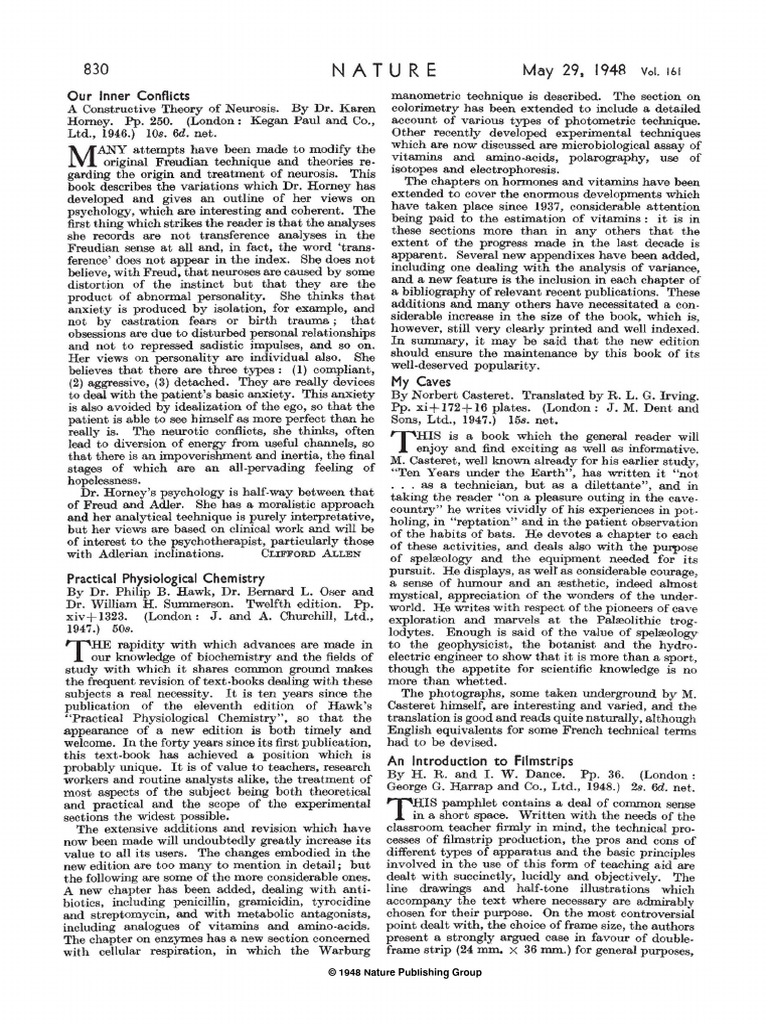 Nature: Our Inner Conflicts | PDF | Neurosis | Sigmund Freud