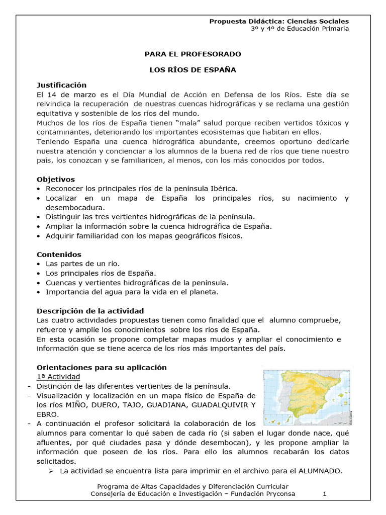 Rios de España | PDF | España | Evaluación