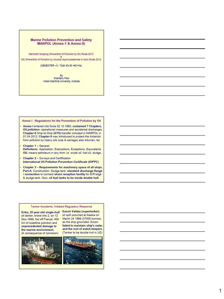 MARPOL Annex I Annex II (1) - 1 | PDF | Oil Tanker | Ships