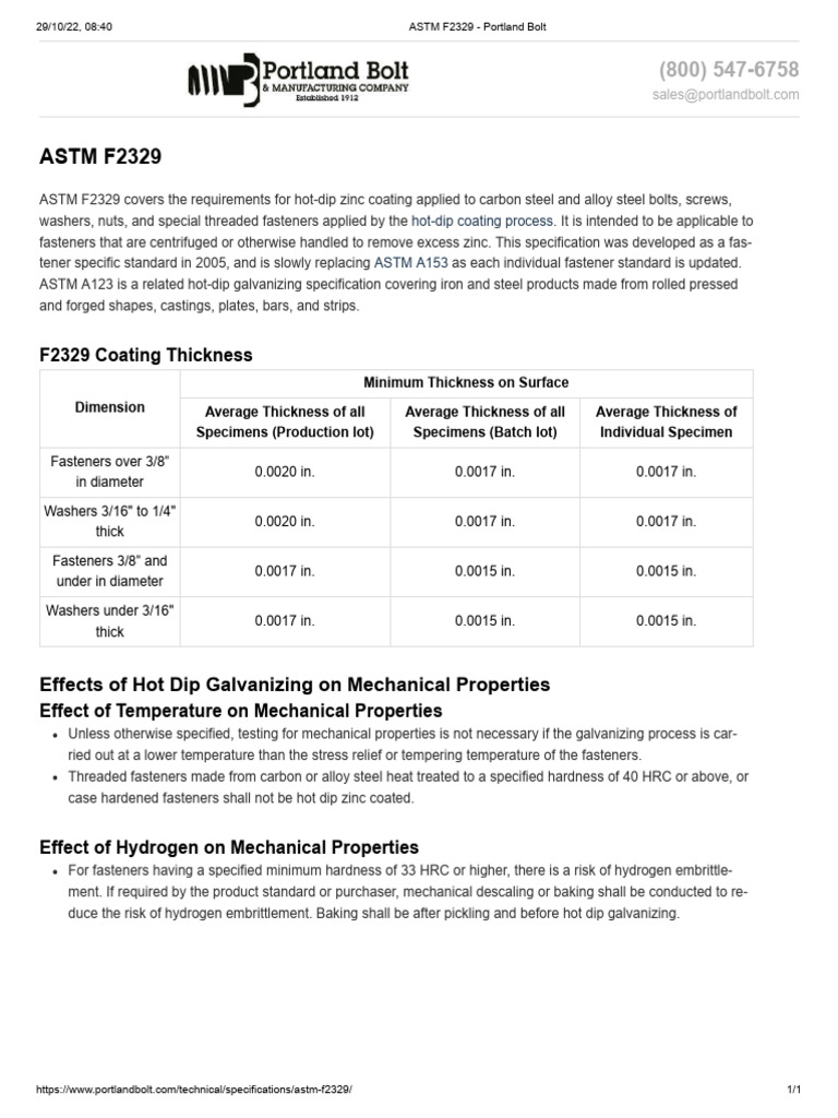 ASTM F2329 - Portland Bolt | PDF | Screw | Steel
