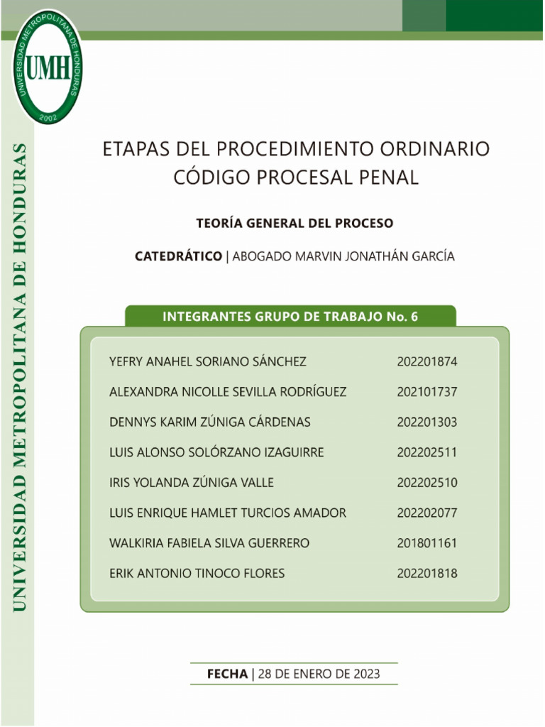 Etapas del Procedimiento Penal Ordinario | PDF | Sentencia (ley ...