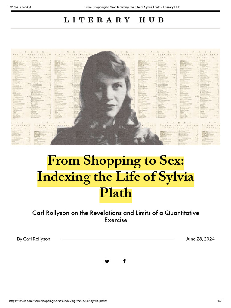 From Shopping To Sex Indexing The Life Of Sylvia Plath Literary Hub