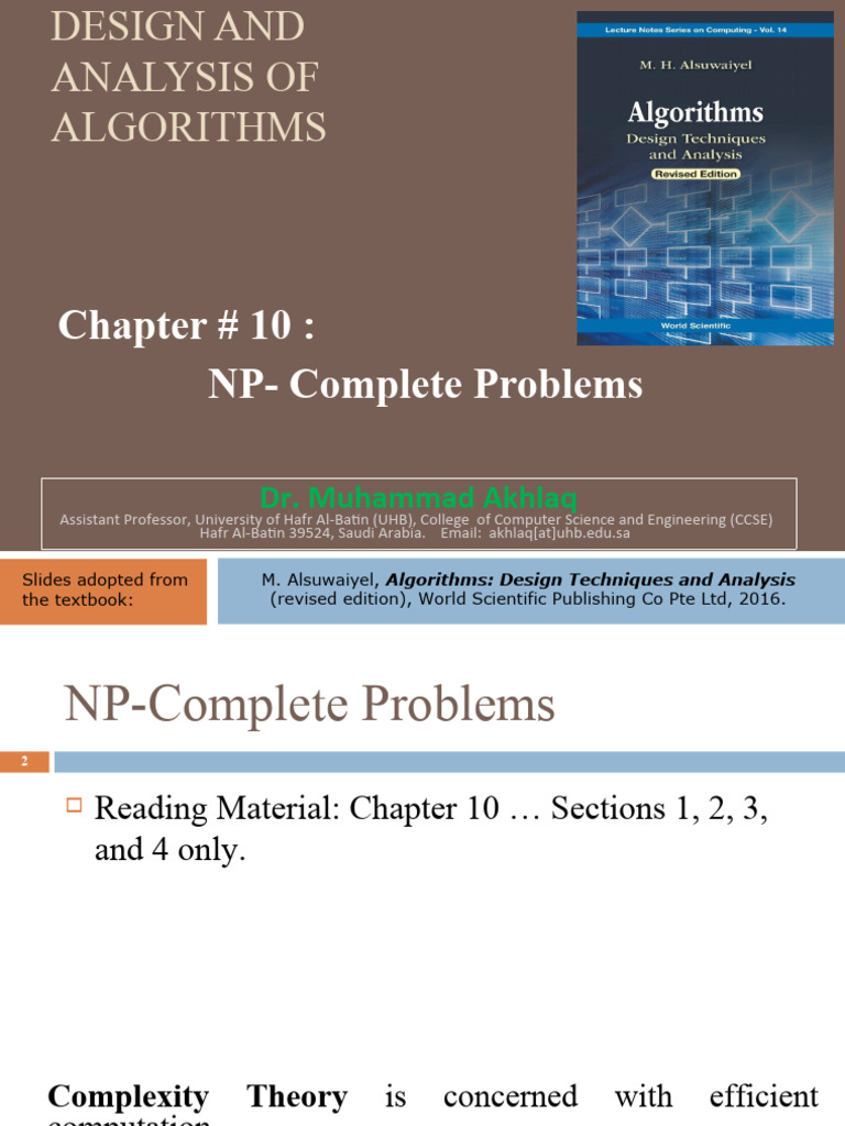 Lecture 10 - NP - Complete Problems | PDF | Time Complexity | Computational Complexity Theory