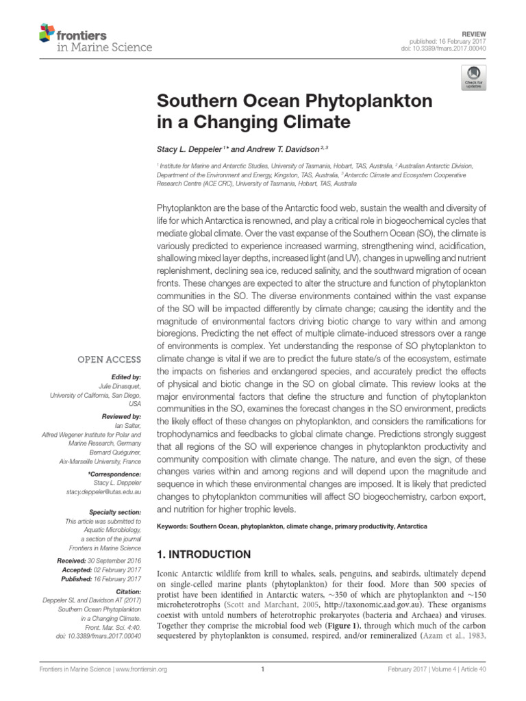 Deppeler | PDF | Phytoplankton | Oceans