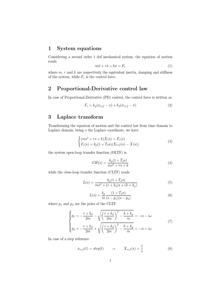 4 - PD Regulator-Step Response To A Step Input | PDF | Applied ...