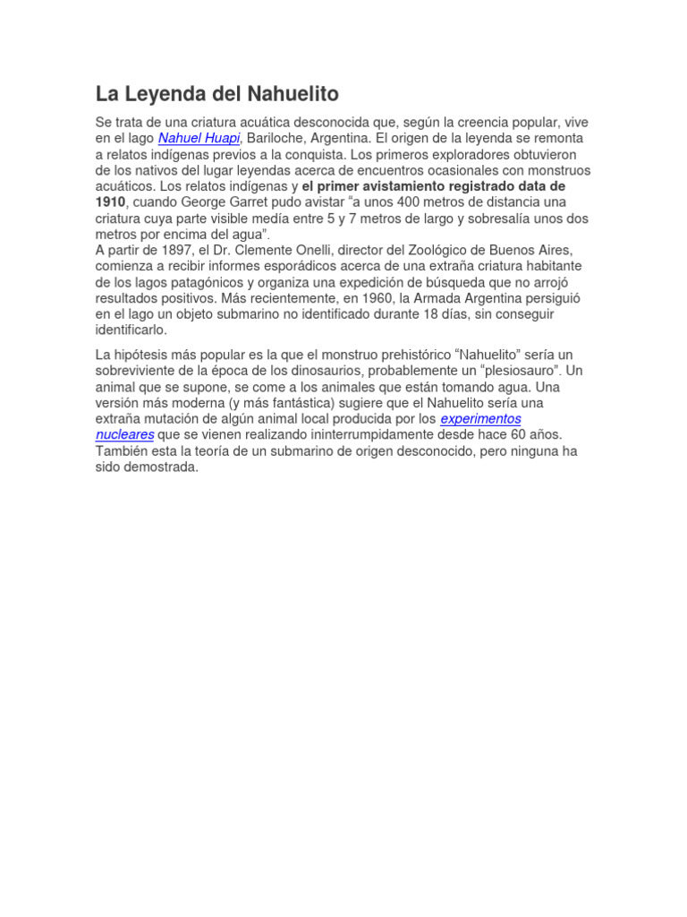 La Leyenda Del Nahuelito | PDF | Ciencias sociales | Libros para ...