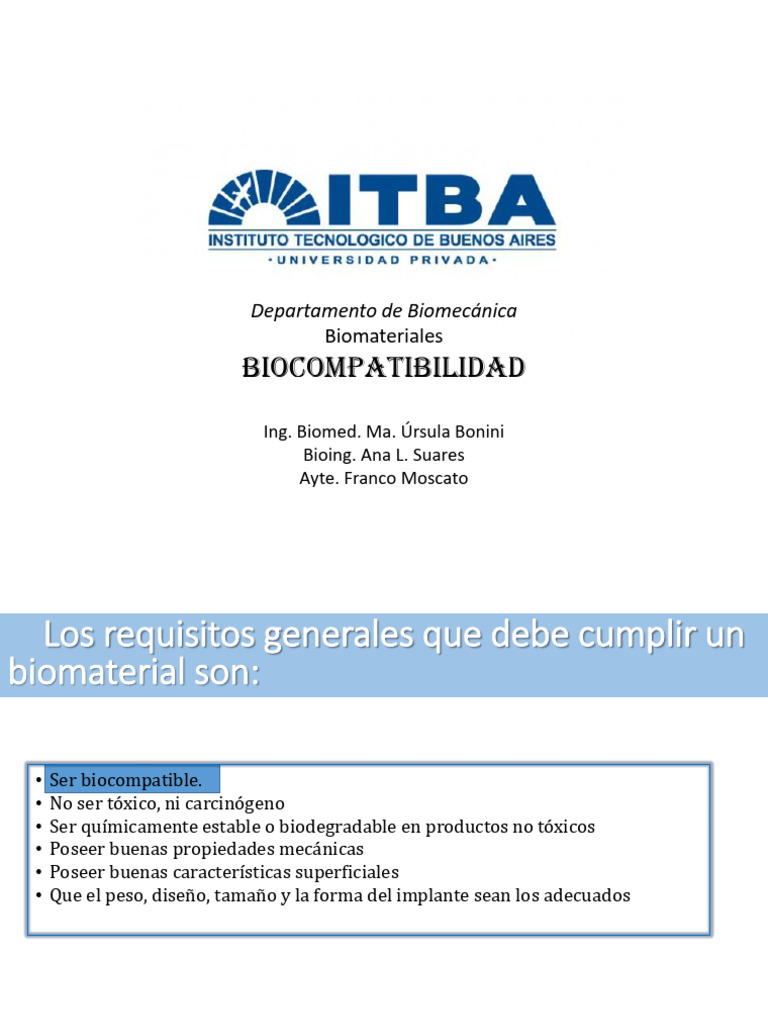 Biocompatibilidad y Evaluación ISO | PDF | Inflamación | Sistema inmune