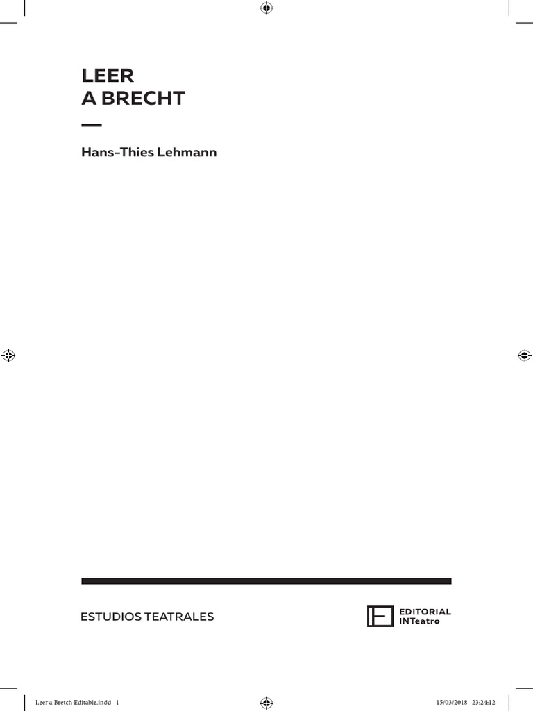 Leer A Bretch IMPRENTA | PDF | Teatro | Dialéctico