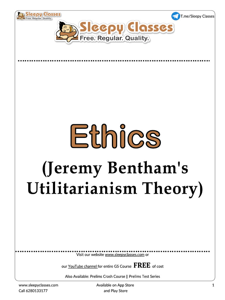 Jeremy Benthams Utilitarianism Theory | PDF | Pleasure | Hedonism
