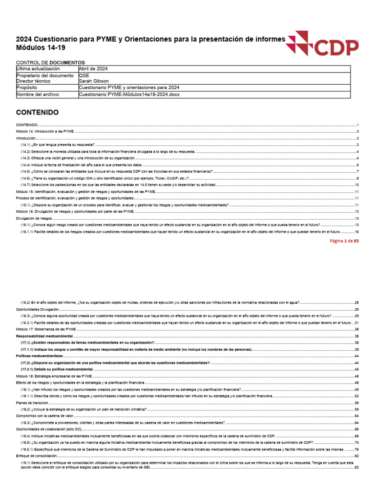 SME Questionnaire Reporting Guidance 2024 | PDF | Entorno natural ...