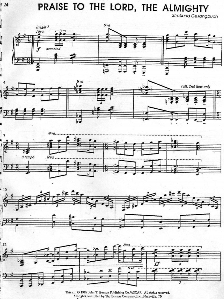 Praise To The Lord, The Almighty | PDF