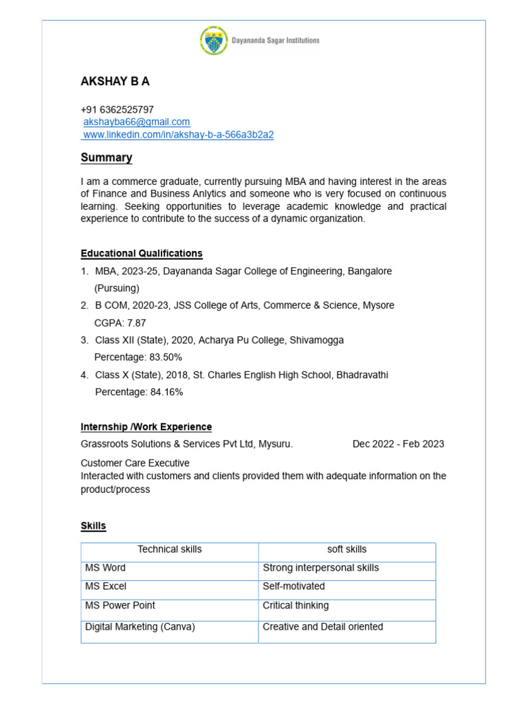 Akshay BA | PDF | Business