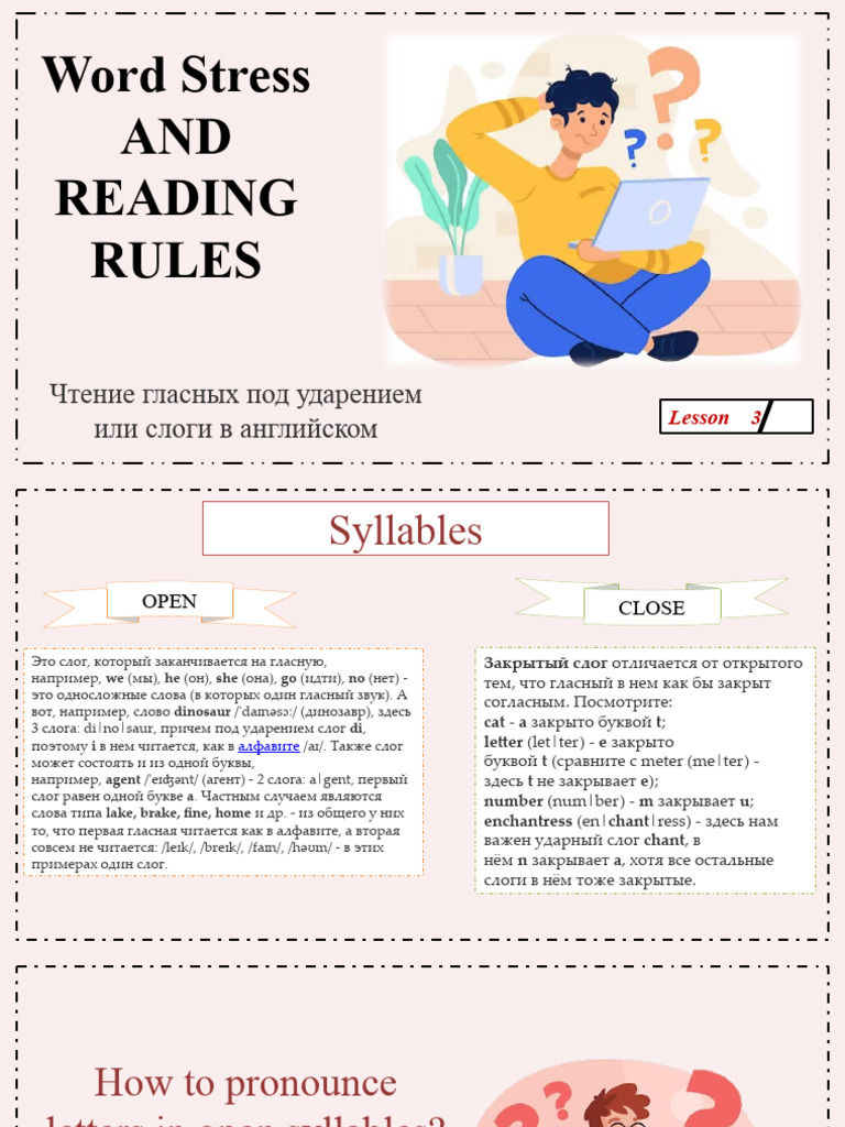 Word Stress and Reading Rules | PDF