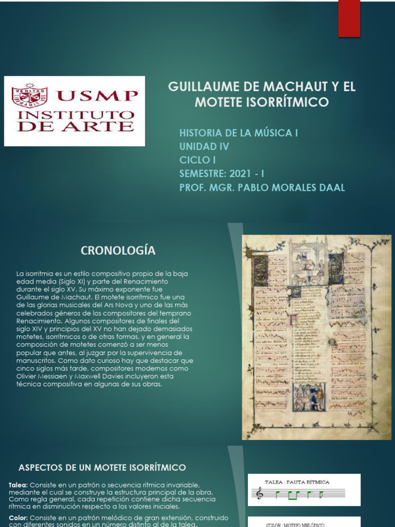Guillaume de Machaut y el Motete Isorritmico | PDF | Modo (música ...