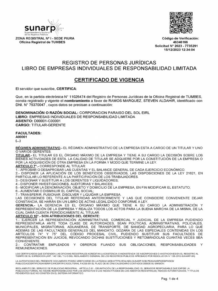 modelo de vigencia de poder PPARAISO | PDF