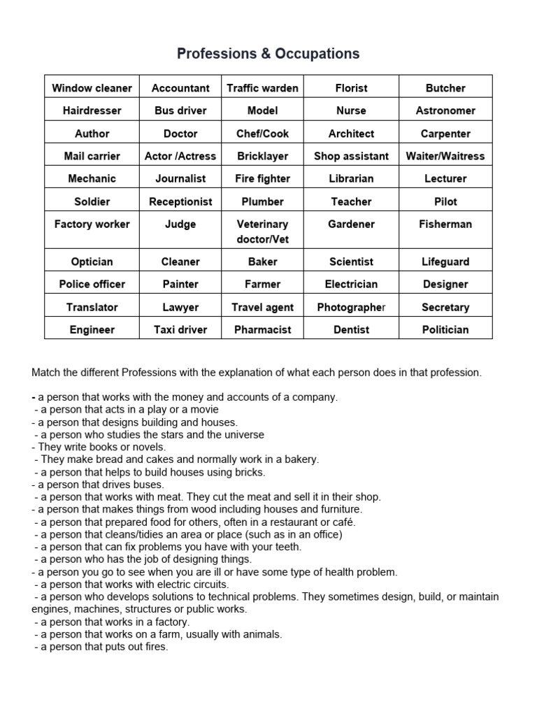 Professions and Occupations | PDF | Wellness | Science & Mathematics