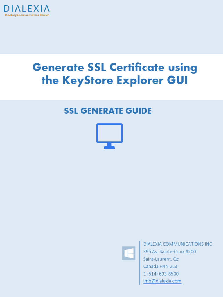 Generate SSL - Dialexia Communications Inc | PDF | Transport Layer Security | Public Key ...