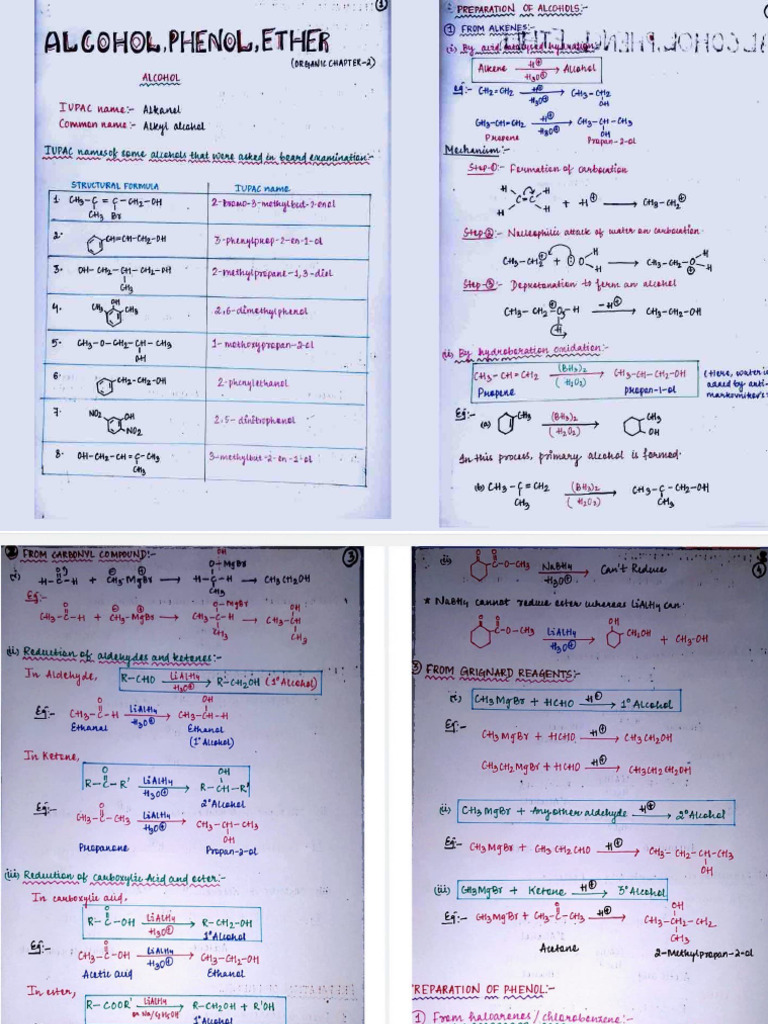Acholoe Phenol Ether Class12 Handwritten '-1 | PDF