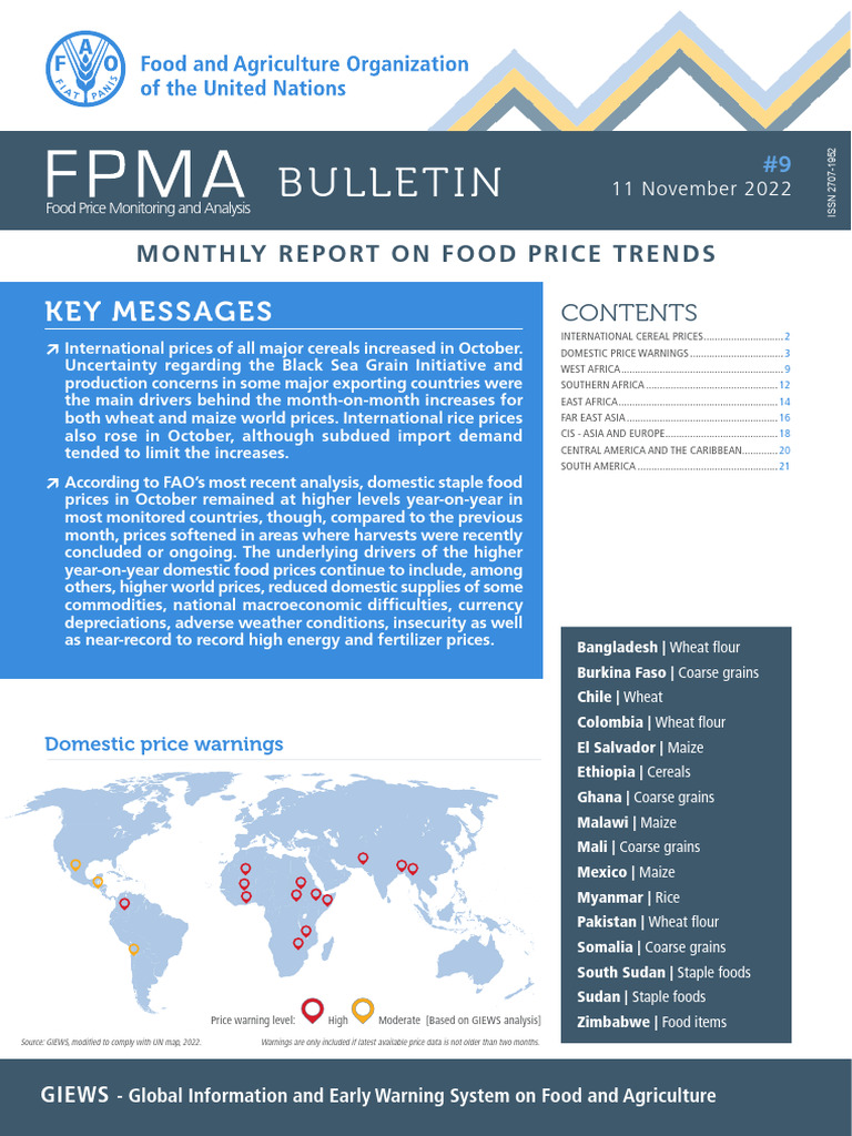 Food Price Monitoring FPMA | PDF | Cereals | Wheat
