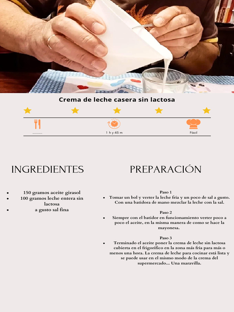 Recetas Sin Lactosa: Crema y Pastelera | PDF | Cocina, comidas y vino