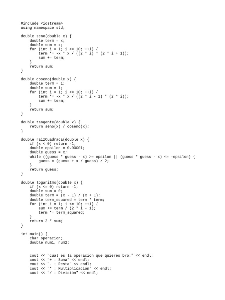 Calculadora Cientifica | PDF | Programación de computadoras