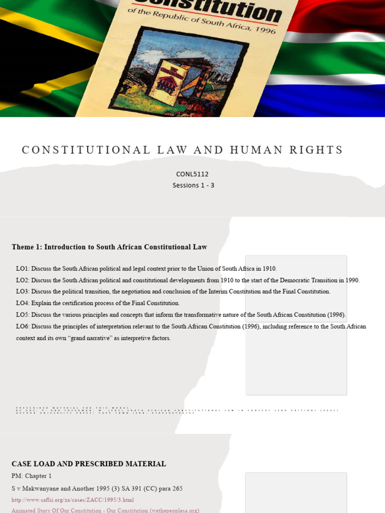 South African Constitutional Law Overview | PDF | Apartheid | Constitution