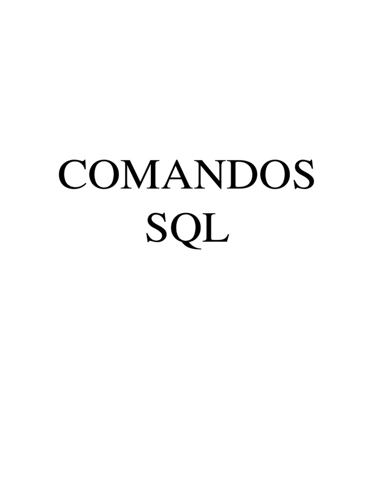 Comandos SQL | PDF | SQL | Tabela (banco de dados)