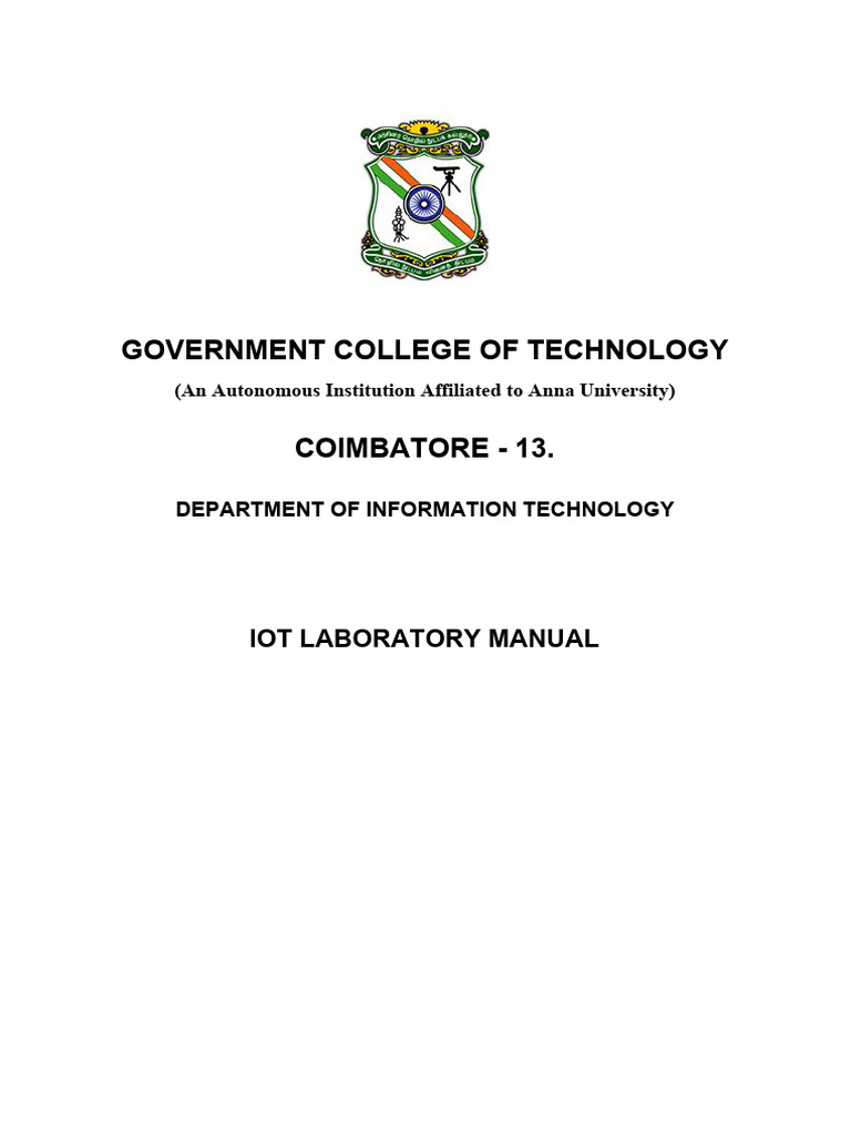 IOT Lab Manual Version 1.2 | PDF | Analog To Digital Converter | Arduino