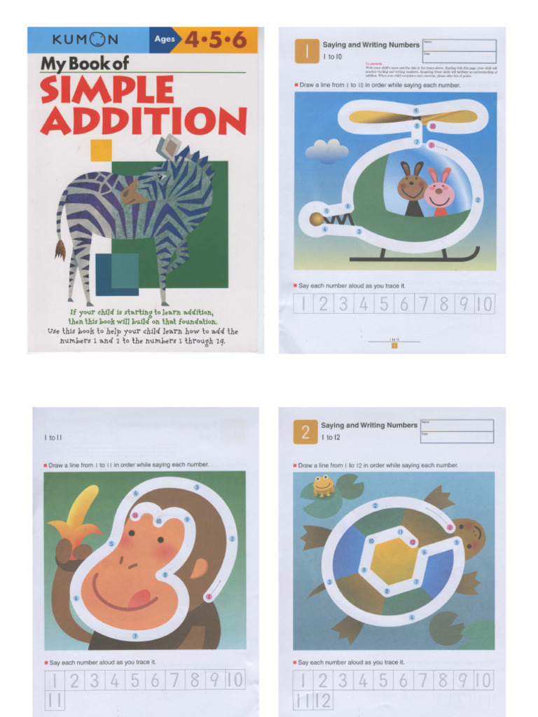 KUMON - Ages 4-5-6 - My Book of Simple Addition-2 | PDF