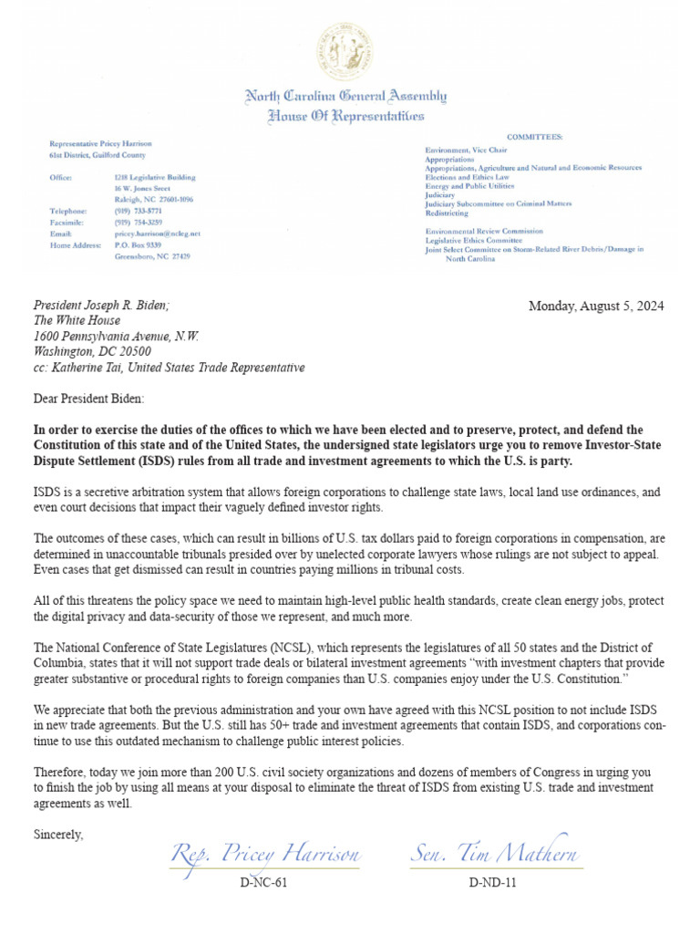 State Leg Letter PDF - FINAL | PDF | Government | Separation Of Powers