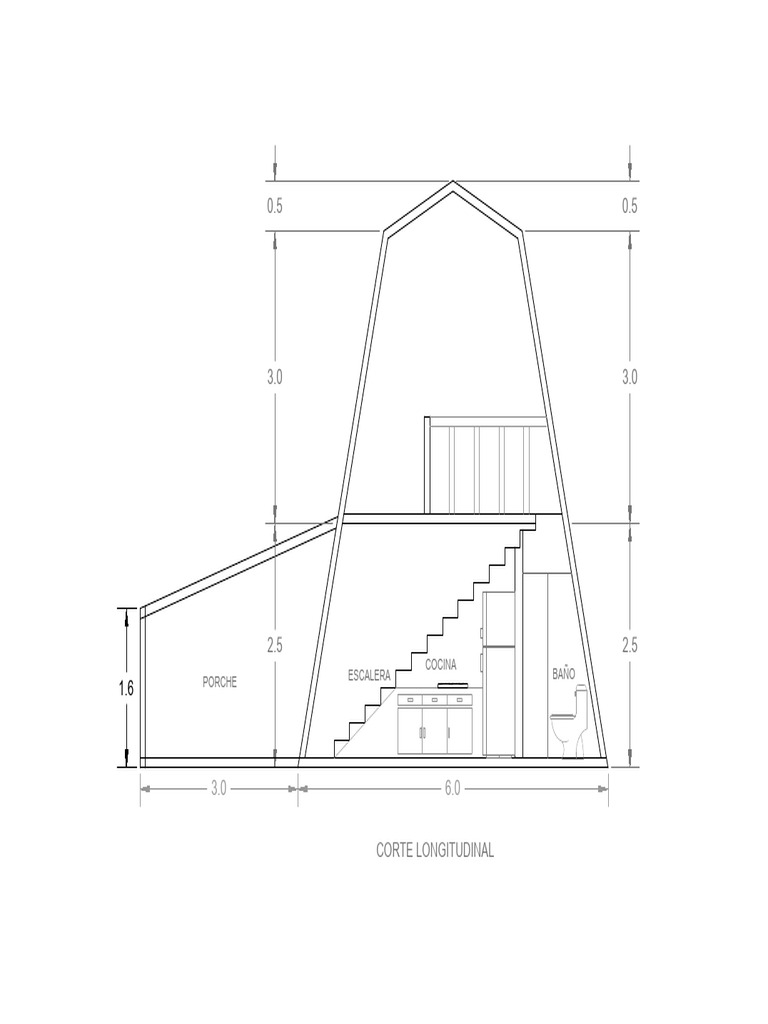 Cabaña Tipo Alpina-corte Longitudinal (1) | PDF