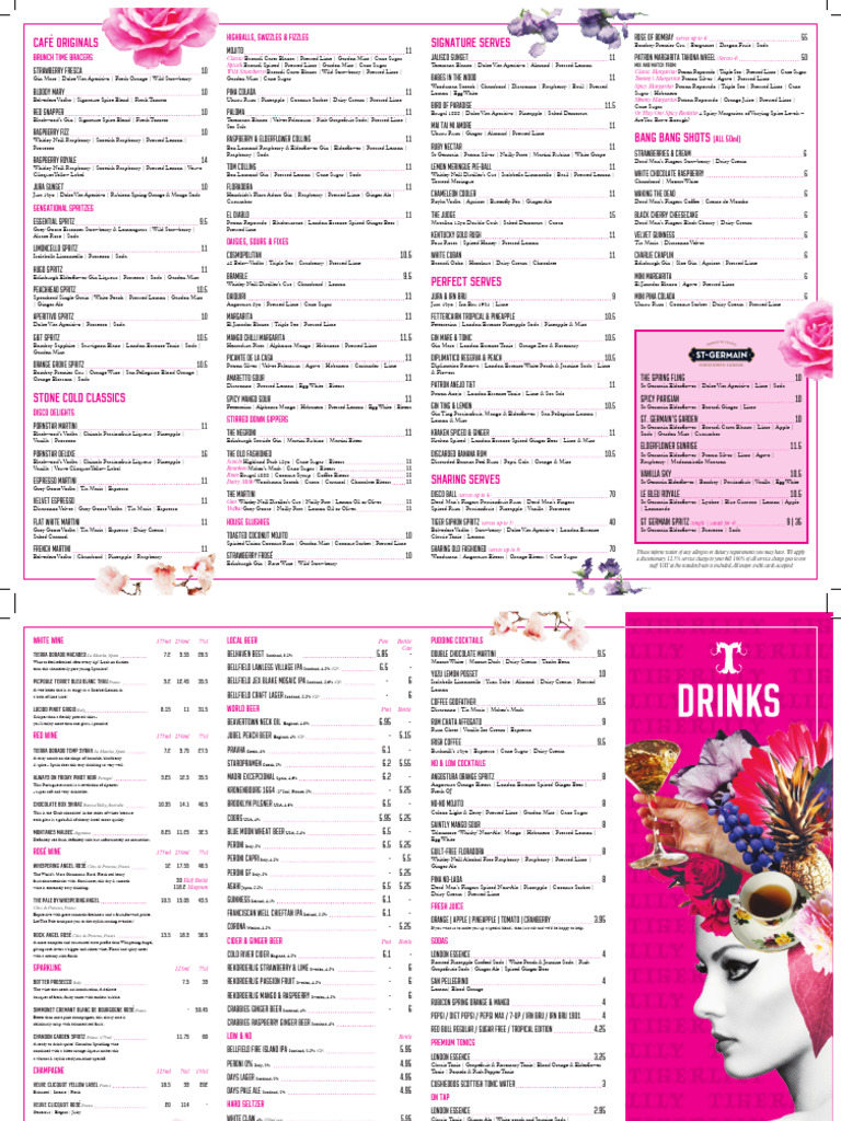 Tigerlily Drinks Menu June24 | PDF | Martini (Cocktail) | Lime (Fruit)