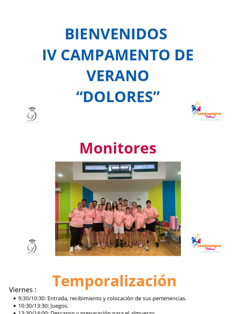 Bienvenidos Iv Campamento de Verano "Dolores" | PDF | Comida | Alimentos