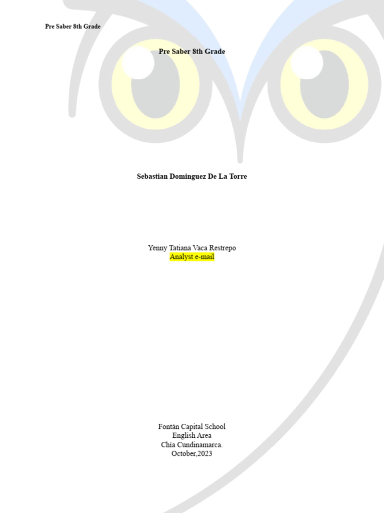 8th Grade English Pre Saber Tests | PDF | Computers