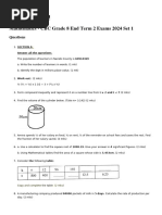 Mathematics - Grade 5 Term 1 Opener Exam 2024 Set 1-95 | PDF ...
