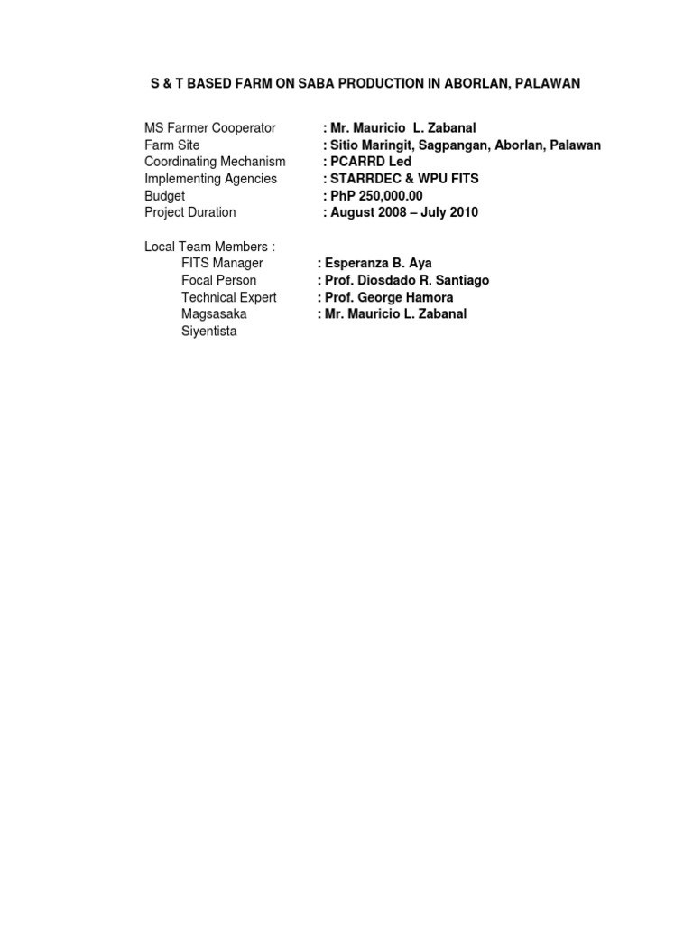 Saba Production | PDF | Banana | Agriculture